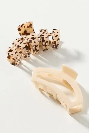 TELETIES TELETIES Large Hair Claw Clips, Set Of 2 Blonde/cream