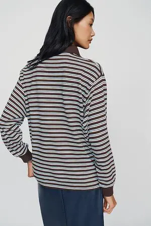 DAMSON MADDER Rugby Striped Long Sleeve Shirt - Multi