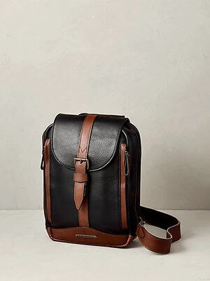 Overland Fairfield Leather Crossbody Travel Bag - Black