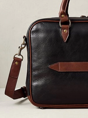 Overland Fairfield Leather Briefcase - Black