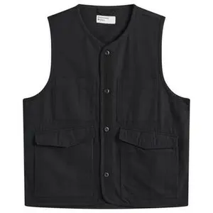 Universal Works Brushed Moleskin 4 Pocket Gilet - Black