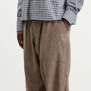 Universal Works Wool Herringbone Pleated Track Pant