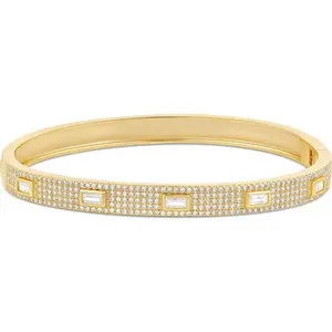 SHYMI Baguette And Pavé Bangle - Gold