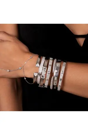 SHYMI Baguette And Pavé Bangle - Silver