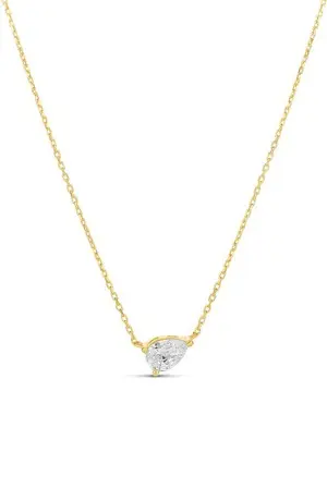 SHYMI Side Pear Cubic Zirconia Pendant Necklace - Gold