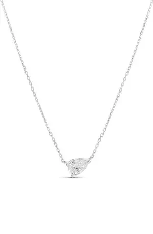 SHYMI Side Pear Cubic Zirconia Pendant Necklace - Silver