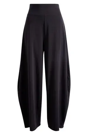 Free People Hot Shot Barrel Leg Pants - Solid Black