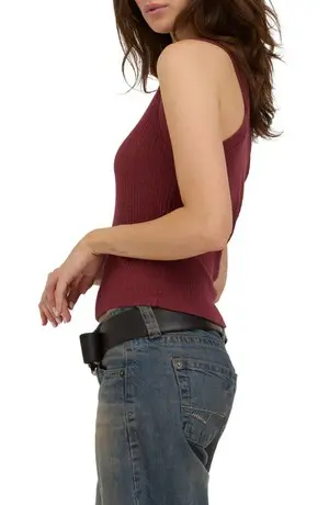 PROJECT SOCIAL T Ribbed Racerback Tank - Dark Cherry