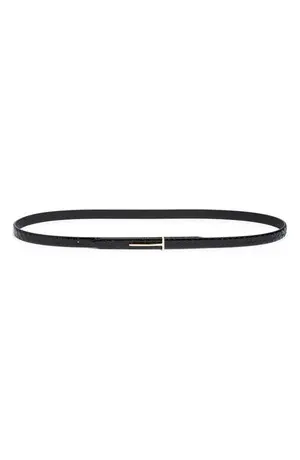 TOM FORD Skinny Python Embossed Leather Belt - Black