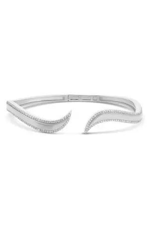 SHYMI Pav Outline Curl Cuff Bangle - Silver