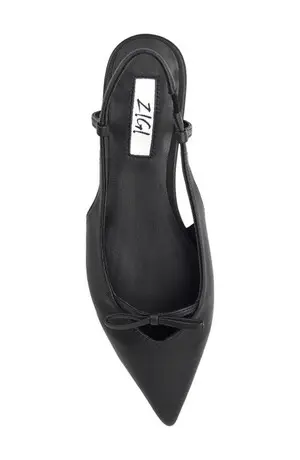 ZIGI Hala Pointed Toe Slingback Flat - Black Leather