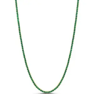 SHYMI Emerald Tennis Necklace - Gold/emerald