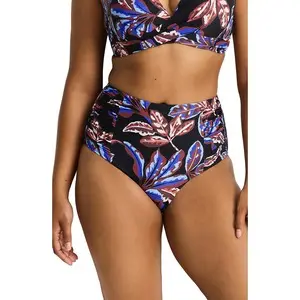 SEA LEVEL High Waist Gathered Swim Briefs - Black