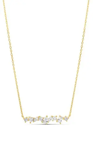 SHYMI Multi-shape Cubic Zirconia Bar Necklace - Gold