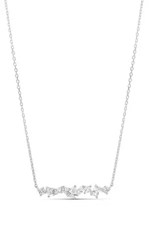 SHYMI Multi-shape Cubic Zirconia Bar Necklace - Silver