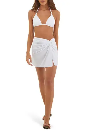 VIX PAULA HERMANNY Karen Twist Cover-up Miniskirt - White