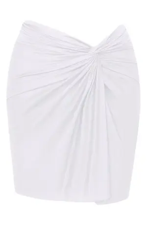 VIX PAULA HERMANNY Karen Twist Cover-up Miniskirt - White