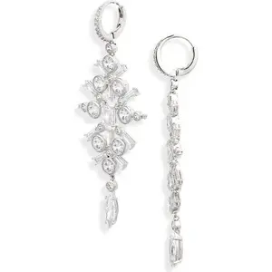 Nadri Under The Sea Cubic Zirconia Kite Leverback Earrings - Rhodium