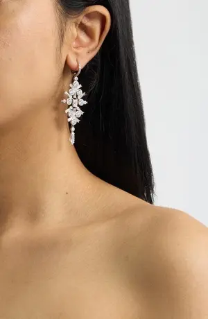 Nadri Under The Sea Cubic Zirconia Kite Leverback Drop Earrings