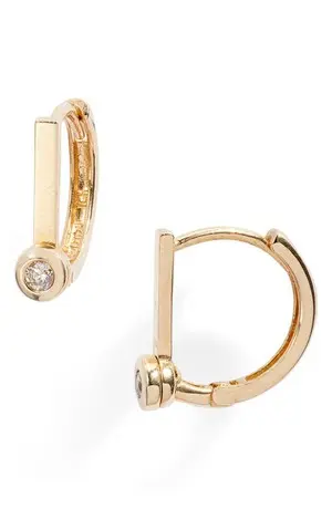 SET & STONES Paris Diamond Huggie Hoop Earrings