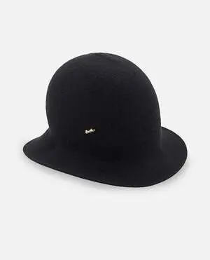 Borsalino Angelina Cloche Hat In Eco-cashmere - Black