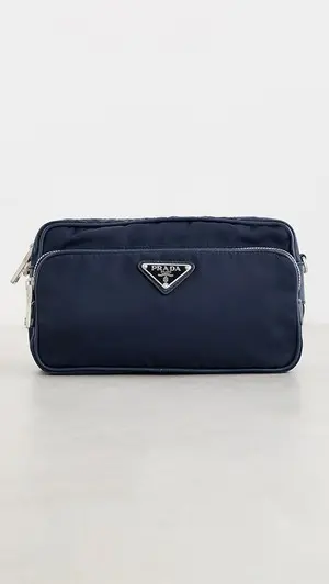 Shopbop Prada Double Pocket Tessuto Crossbody Bag - Blue