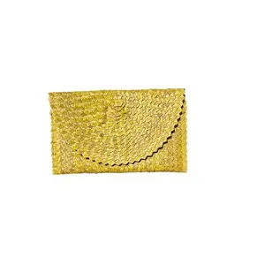 OHSUN Yellow Kenzie Straw Clutch - Lemon