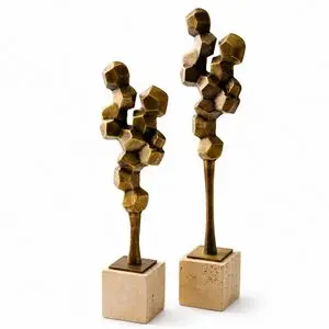MARLETH Neutrals / Cluster Sculpture Metal Set - Brown