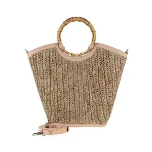 OHSUN Beata Raffia And Leather Tote Bag - Black/brown