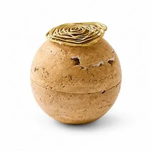 BELS & PEARL Marleth Travertine Jewelry Box With Swirl Detail - White