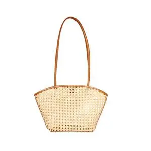 OHSUN Neutrals / Ollie Rattan & Leather Shoulder Bag