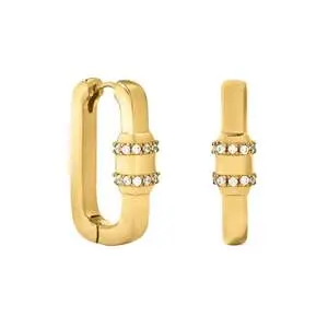 BERMUDA WATCH COMPANY Maivelle Rowan Carabiner Huggie Earrings With Cubic Zirconia - Gold