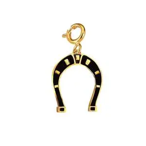 NOWART JEWELRY Gold Tone And Horseshoe Charm - Black
