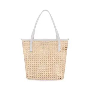 OHSUN Bella Rattan & Leather Shoulder Bag