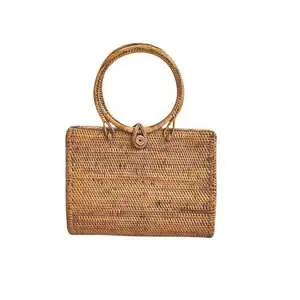OHSUN Neutrals / Iris Rattan Handbag - Red