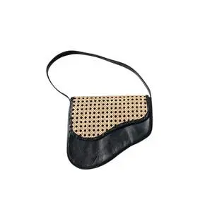 OHSUN Neutrals Juliet Leather & Rattan Handbag