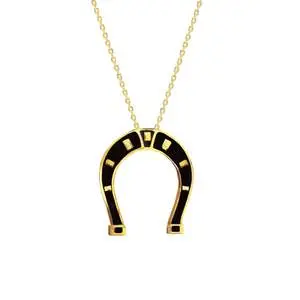 NOWART JEWELRY Horseshoe Necklace - Black