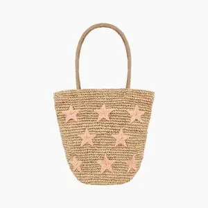OHSUN Neutrals Starr Raffia Beach Tote Peach