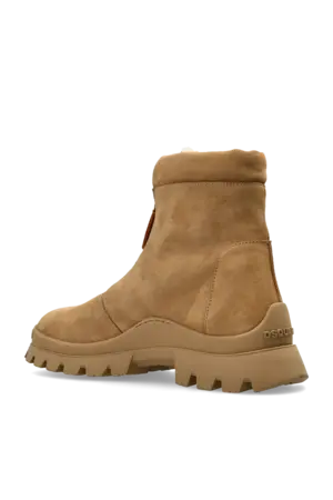 Dsquared2 Suede Ankle Boots With Front Zipper - Brown