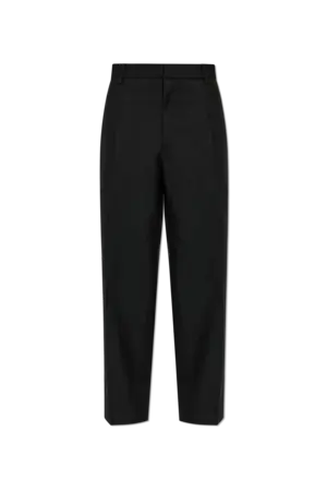 JIL SANDER Wool Canvas Tailored Pants - Black