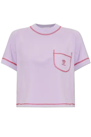 Versace Cotton T-shirt With Embroidered Logo