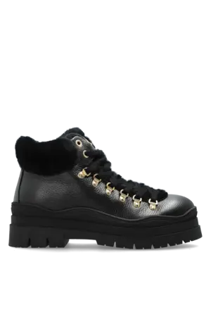Bogner Leather Lace-up Fur-trimmed Snow Boots