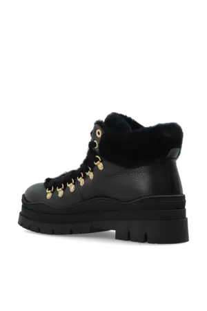 Bogner Leather Lace-up Fur-trimmed Snow Boots