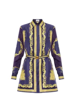 Versace Silk Dress - Navy Blue