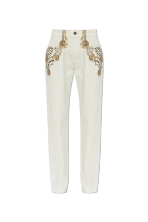 Versace Jeans With Shimmering Appliqués