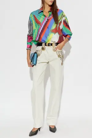 Versace Jeans With Shimmering Appliqués