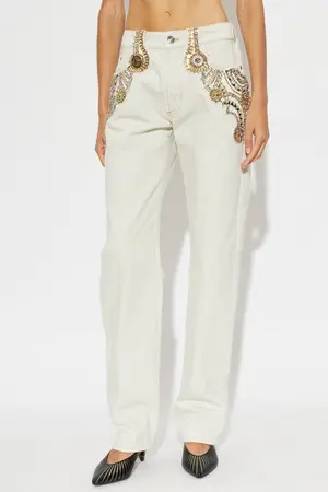 Versace Jeans With Shimmering Appliqués