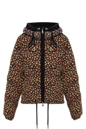 Moncler Moncler Becfigue Floral Print Down Puffer Jacket Orange