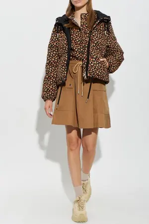 Moncler Becfigue Floral Print Down Puffer Jacket - Orange