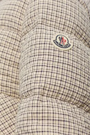 Moncler Cloante Quilted Down Jacket With Plaid Pattern - Beige